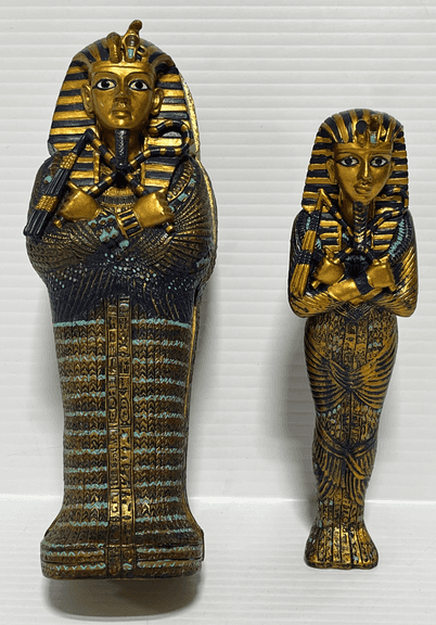 3-Piece King Tutankhamun sarcophagus coffin with mummy figurine ...