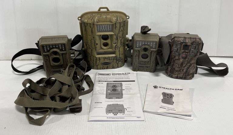 Trail cameras, include: Moultrie, model MFH-DGS-D55IR; (2) Moultrie ...
