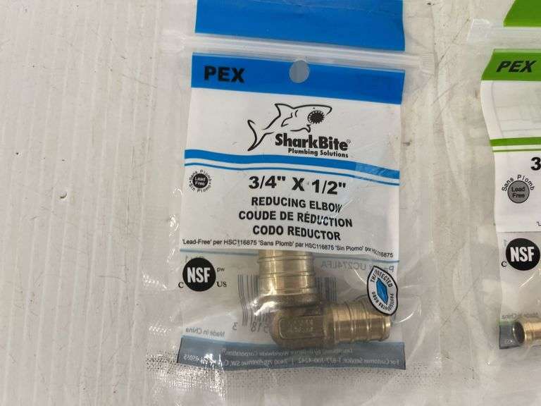 (7) Bags of Shark bite pex, assorted; Pack of Apollo stainless pinch ...