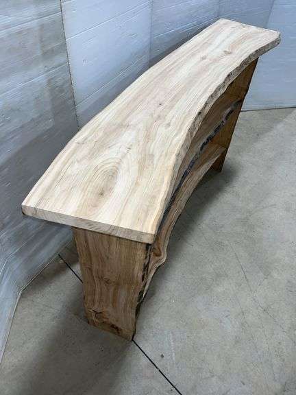 Aspen sofa table or entryway table, live edge, rough sawn, 12" to 14"W x 60"L x 30"H, size ...