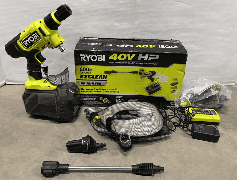 RYOBI cordless 40V brushless "EZ Clean" pressure washer, 600 PSI, tool ...