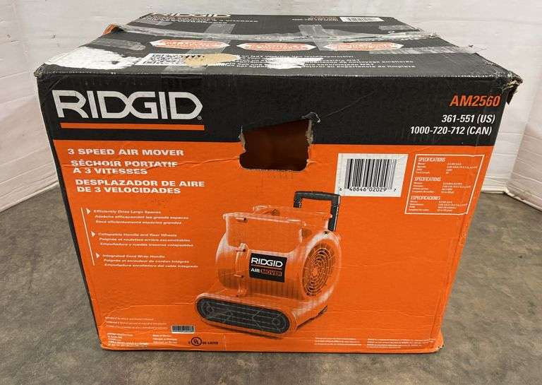 RIDGID Commercial Grade air mover 3-speed fan with max 1625 CFM of air ...
