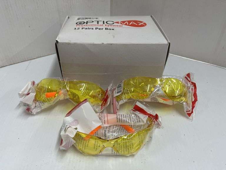 (12) Pairs of Optic Max Safety Glasses - Albrecht Auction Service