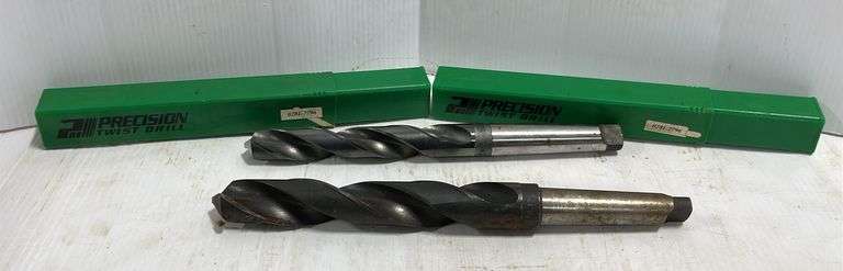 (4) Large 1 1/4" black oxide taper shank bits in plastic casing, (2 ...
