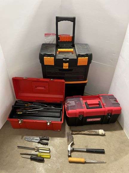 (3) Tool boxes with tools, up to 19"W x 24"H - Albrecht Auction Service