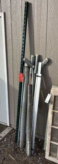 Assorted conduit of various thicknesses, pole for road signs, piping ...