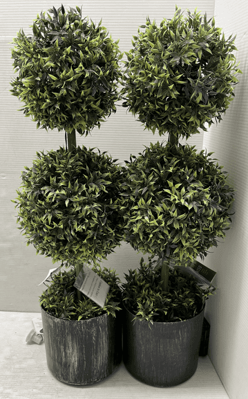 (2) LED double light topiary trees, indoor and outdoor, 26"H - Albrecht ...