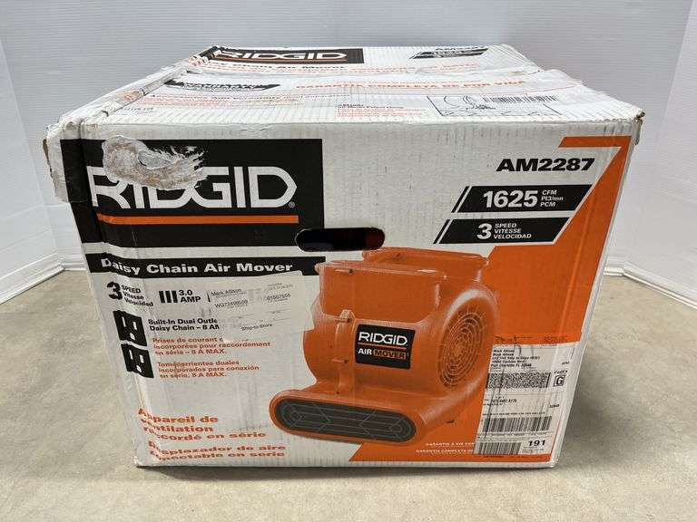 RIDGID Professional air mover, 1625 CFM dry out fan perfect for carpet ...