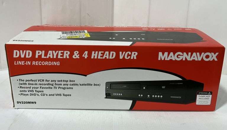 Magnavox DVD player and 4-head VCR, new in box - Albrecht Auction Service