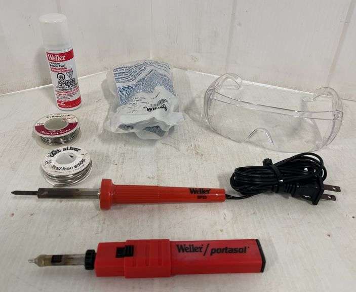 (2) Weller soldering irons, Weller portasol cordless refillable butane ...