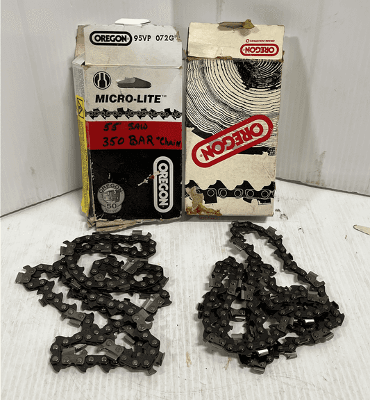 (2) Oregon chains, includes: One- 16", and One- 18", 95VP 072G and 72LG ...