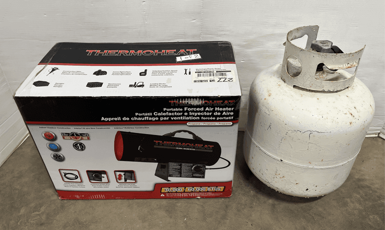 Thermoheat portable forced air propane heater, 30-60,000 BTU, comes ...