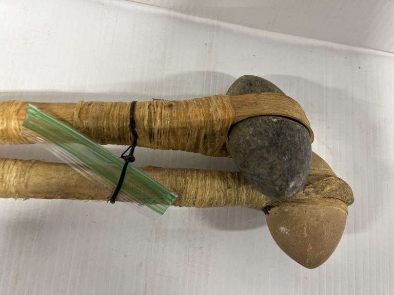 (2) Stone Native American Indian war clubs, 21"L - Albrecht Auction Service