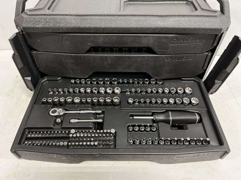 Husky 270-piece mechanics tool set, 1/4", 3/8" and 1/2" ratchet, deep ...