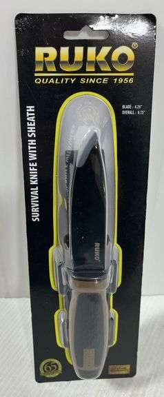 Ruko survival knife with sheath, NIP - Albrecht Auction Service