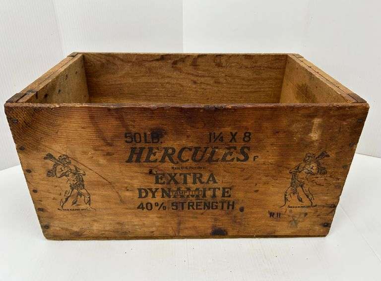 "Hercules Extra Dynamite" Wooden Box - Albrecht Auction Service
