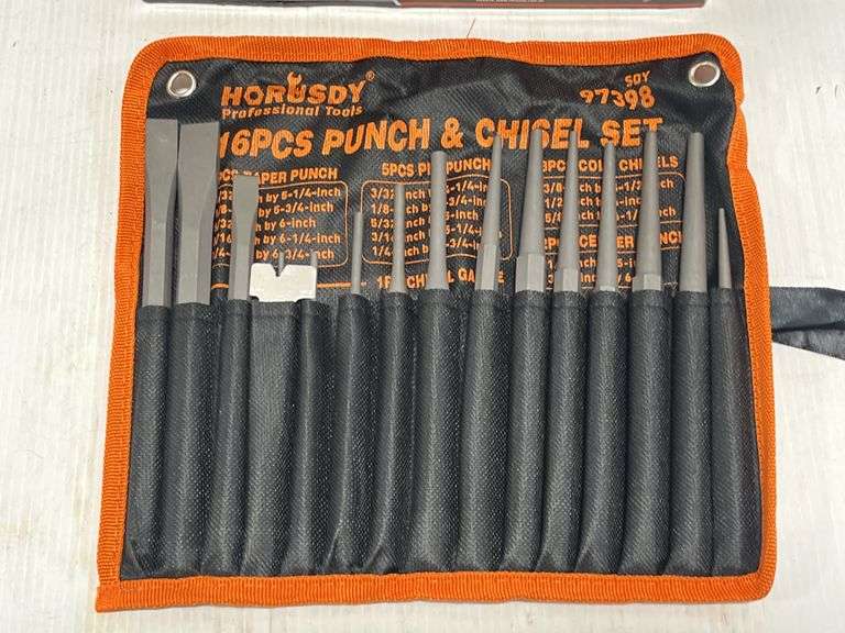 16-Piece punch and chisel set, includes: 5- Taper, 5- Pin punch, 2 ...