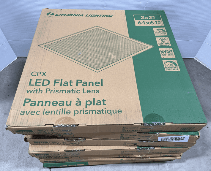 (7) Lithonia lighting, CPX A12, lenses, 2' x 2', 64W, LED white troffer ...