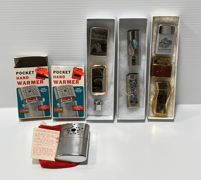 (2) Vintage Native American Navajo Lighter Cases with Jade and Coral ...