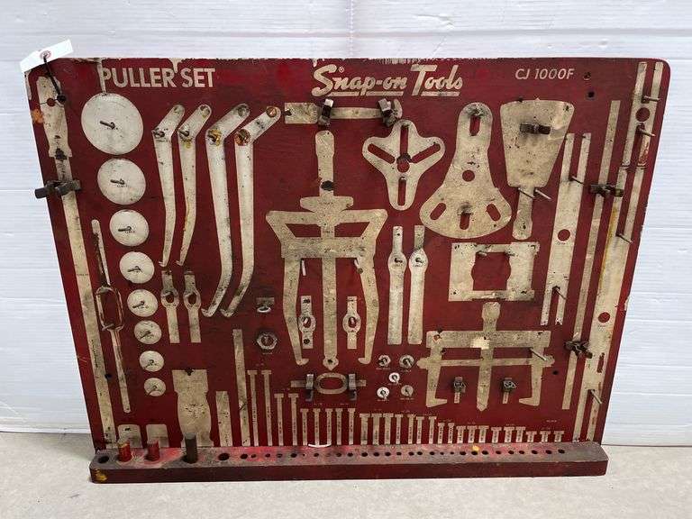 Puller set of Snap-On tools display board, collectors board, 32"W x 24 ...