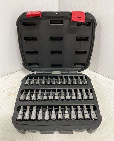 Husky 37-pieces of 3/8" drive bit socket set, includes slotted ...