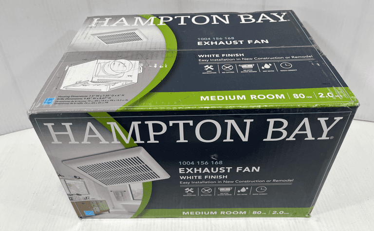 Hampton Bay bathroom exhaust fan, white finish, for medium sized room ...
