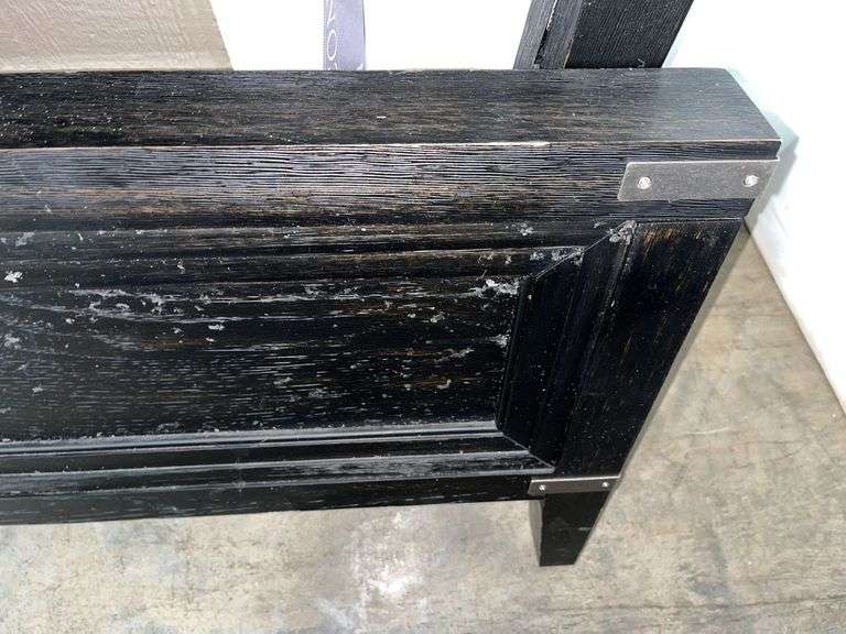 Green River Furniture queen size black headboard and footboard set with ...