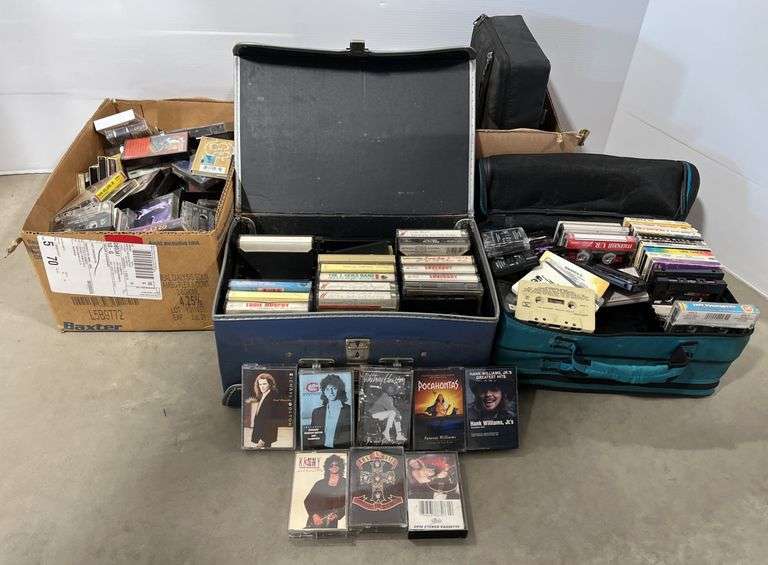 (200) Cassette tapes, include: Rock, country, blues, and jazz, 2 boxes ...