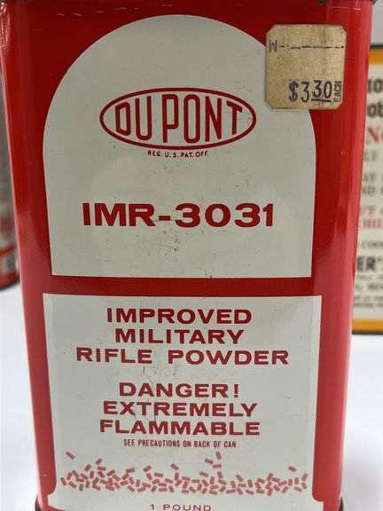 Rifle powder, includes: (2) Cans of IMR-3031, (4) Cans of IMR-4320, (1 ...