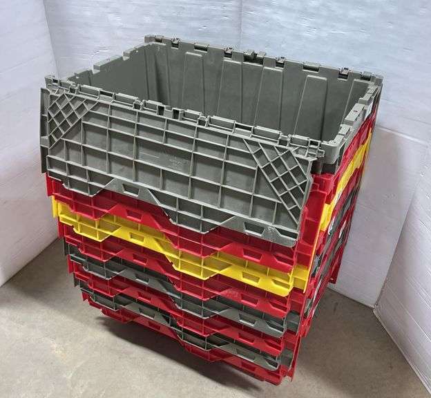 (8) Commercial large totes, 27"W, great - Albrecht Auction Service
