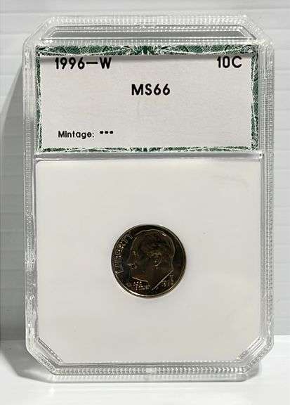 1996-W Roosevelt dime, MS66, rare West Point mint coin - Albrecht ...