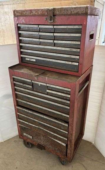 Craftsman rolling tool chest with assorted tools, includes: Sockets ...