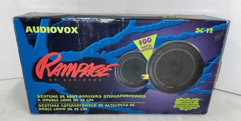 Audiovox Rampage 6" dual cone stereo speaker system, SC-12, 100W per ...