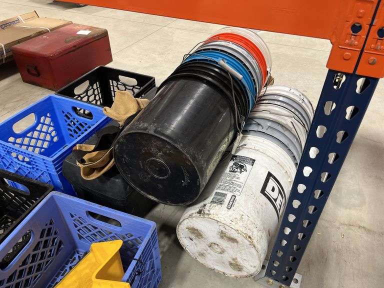 Leather toolbelt, great; Stanley tool box with tools, great; (4) Heavy ...