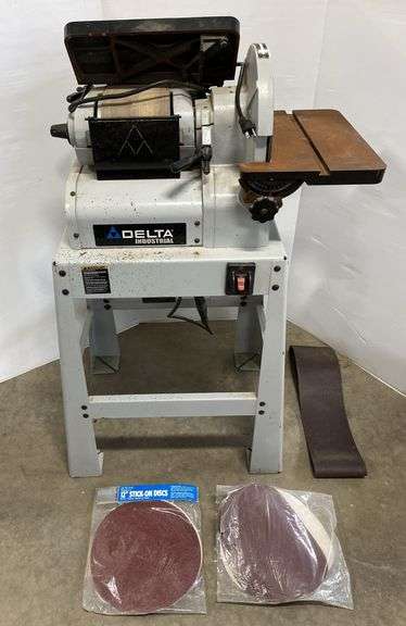 Delta industrial sander and discs with stand, approx. 47"H, good ...