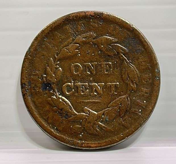 1838 US large cent, 187 years old, nice coin - Albrecht Auction Service