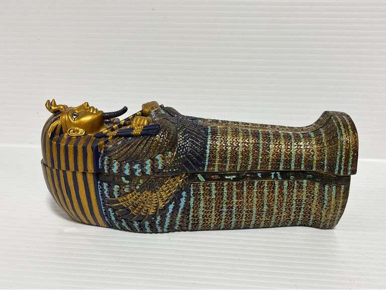 3-Piece King Tutankhamun sarcophagus coffin with mummy figurine ...