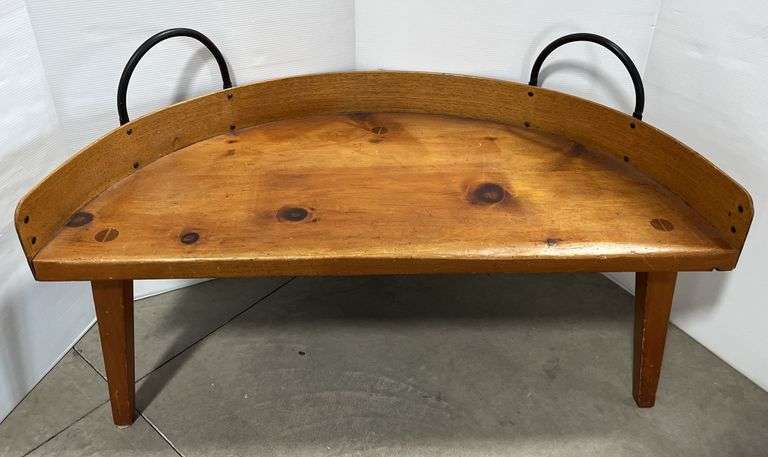 Half-round bench, 46"W x 23"D x 20"H, 16 1/2"H to seat, solid, has ...