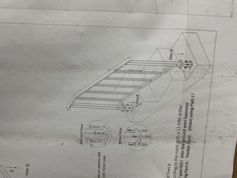 Black 3-step metal handrail, box- 46"L - Albrecht Auction Service