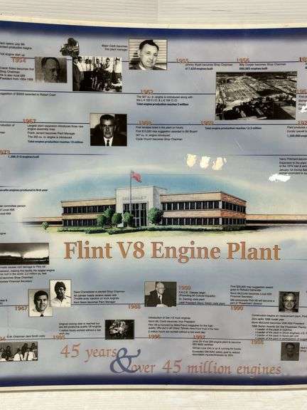 Union Poster, "Flint V8 Engine Plant", good - Albrecht Auction Service