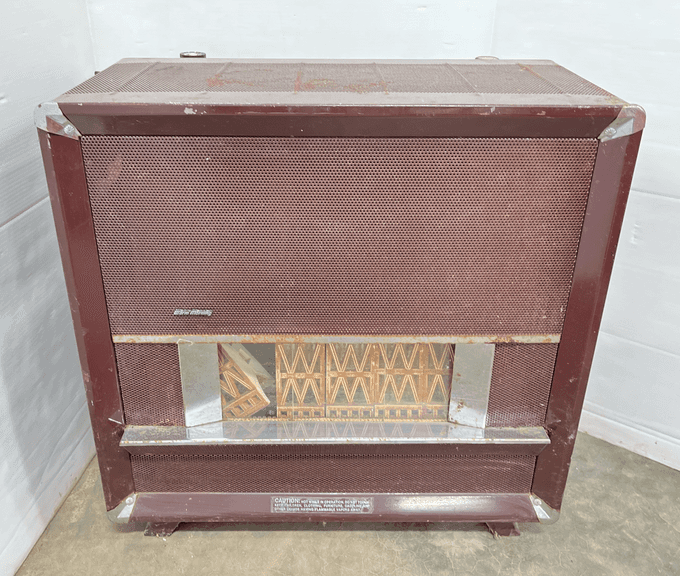 Warm Morning LP gas heater with fan unit, 40,000 BTU, 25 3/4"W x 15"D x ...