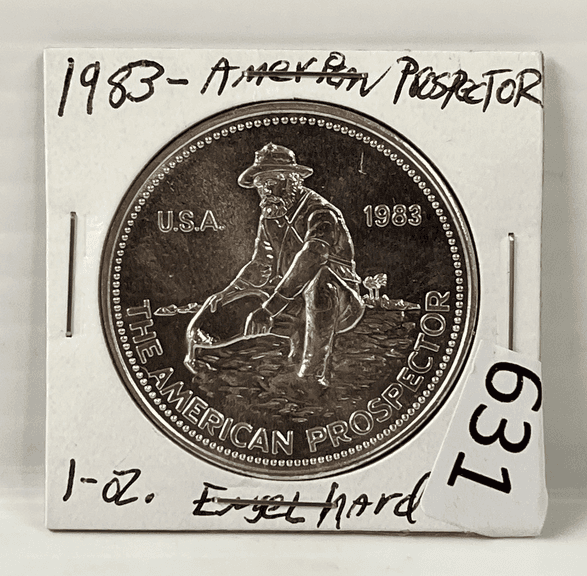 1983 American prospector Engelhard, 1 oz. of silver, key year, hard to ...