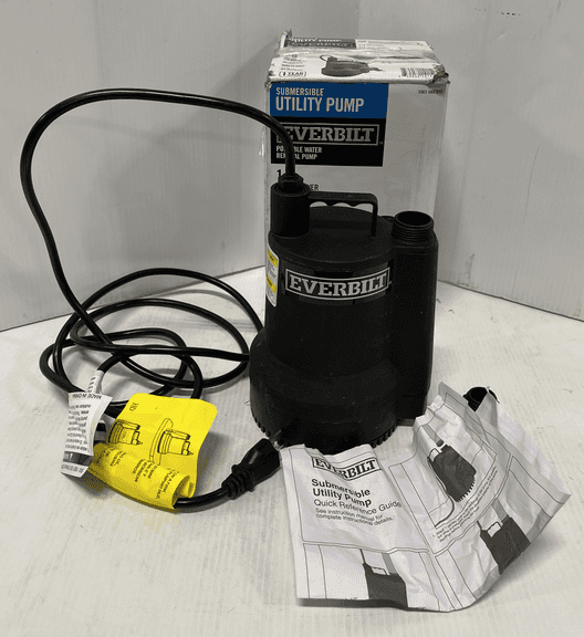 Everbilt submersible utility pump, 1/2 HP motor moves up to 28-gallons ...
