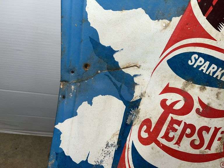 Older original aluminum "Pepsi-Cola, More Bounce to the Ounce" large ...