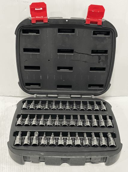Husky 37-piece 3/8" drive bit socket set, slotted, phillips, poz, torx ...