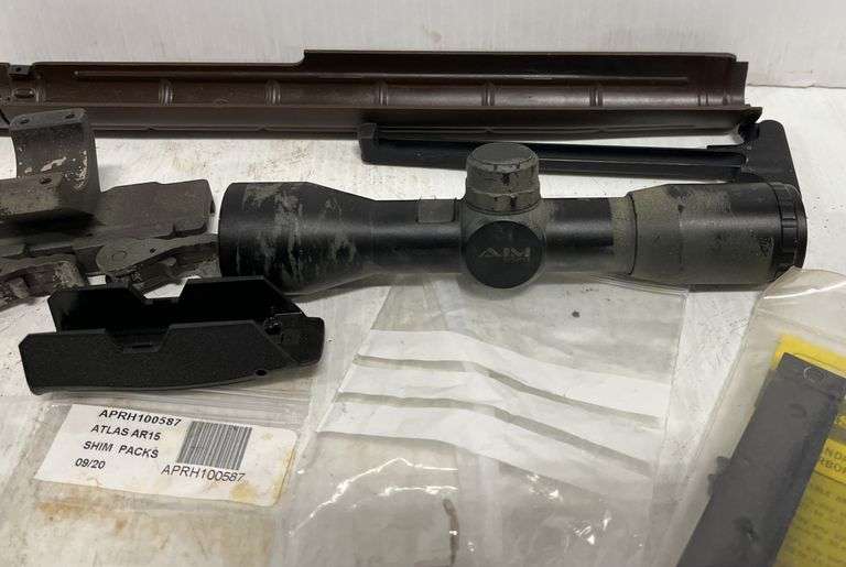 AR-15 gun parts and long gun related items, include: AIM Sports scope ...