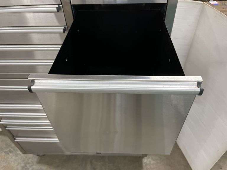 CSPS stainless steel nine-drawer rolling toolbox with flip-open top ...