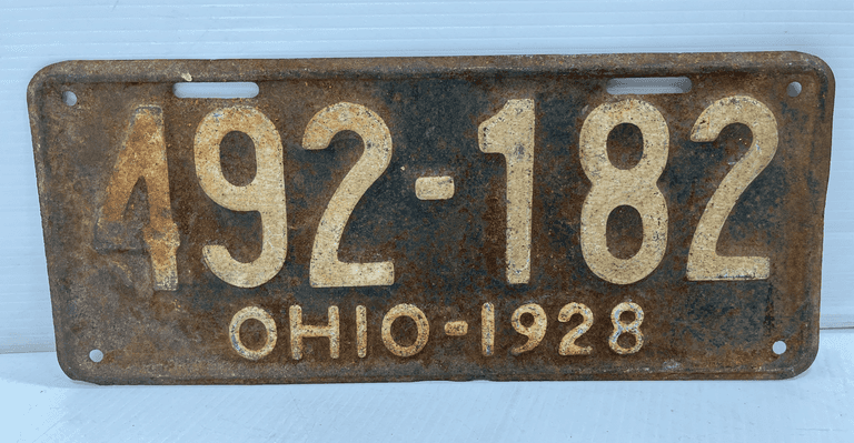 1928 Ohio License Plate - Albrecht Auction Service