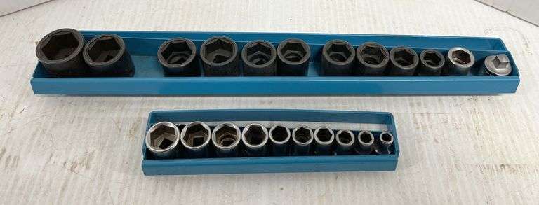 (2) MATCO tools, sockets set in match metal trays, includes: One- 3/8 ...