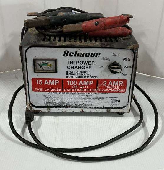 Schauer tri-power battery charger, 6/12V, 100 AMP, 1,000W starter ...